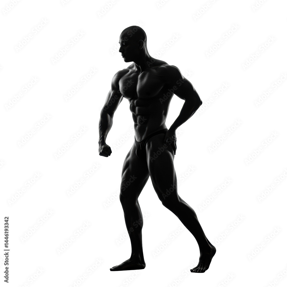 Strong man silhouette PNG, or Cutout, muscular man, bodybuilder ...