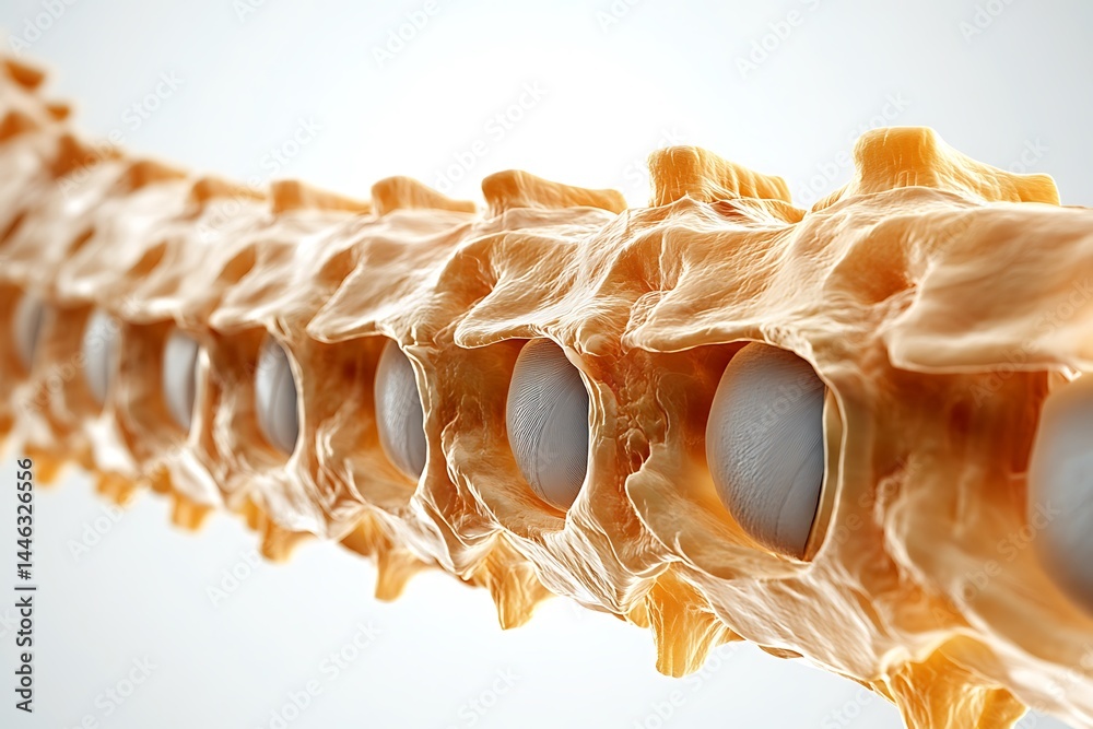 **Realistic Cross-Sectional View Of The Lumbar Spine Showing Herniated ...