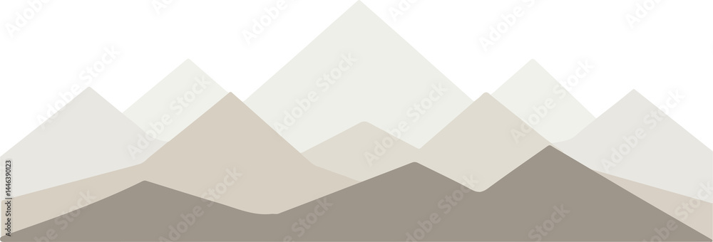 Geometric minimalist mountain landscape in neutral tones. Flat style ...