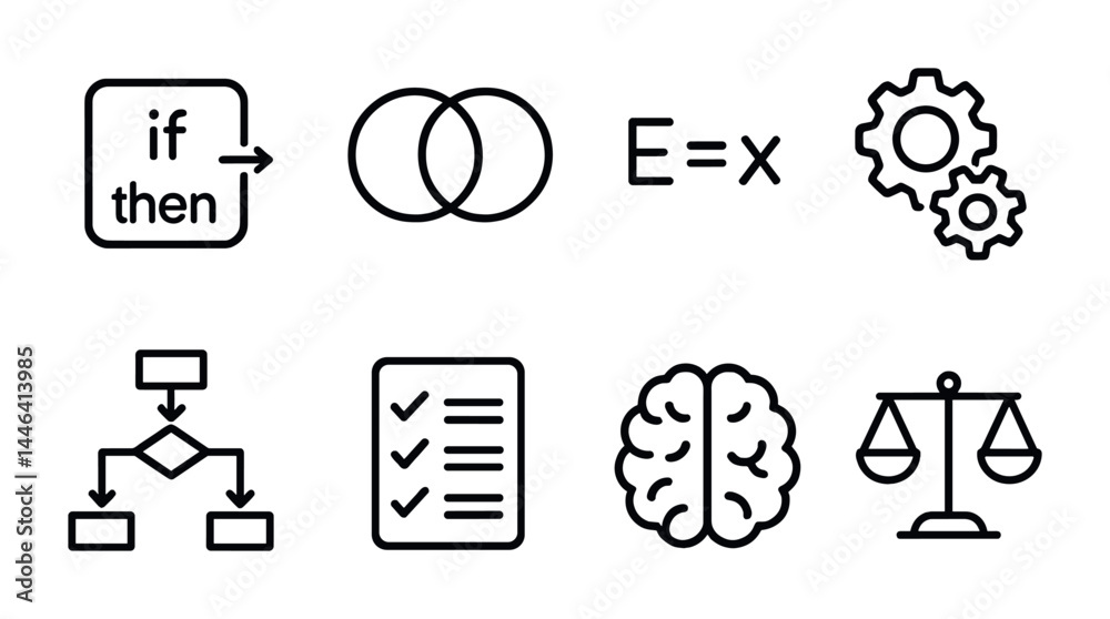Business analytics outline icon set – linear style data visualization ...