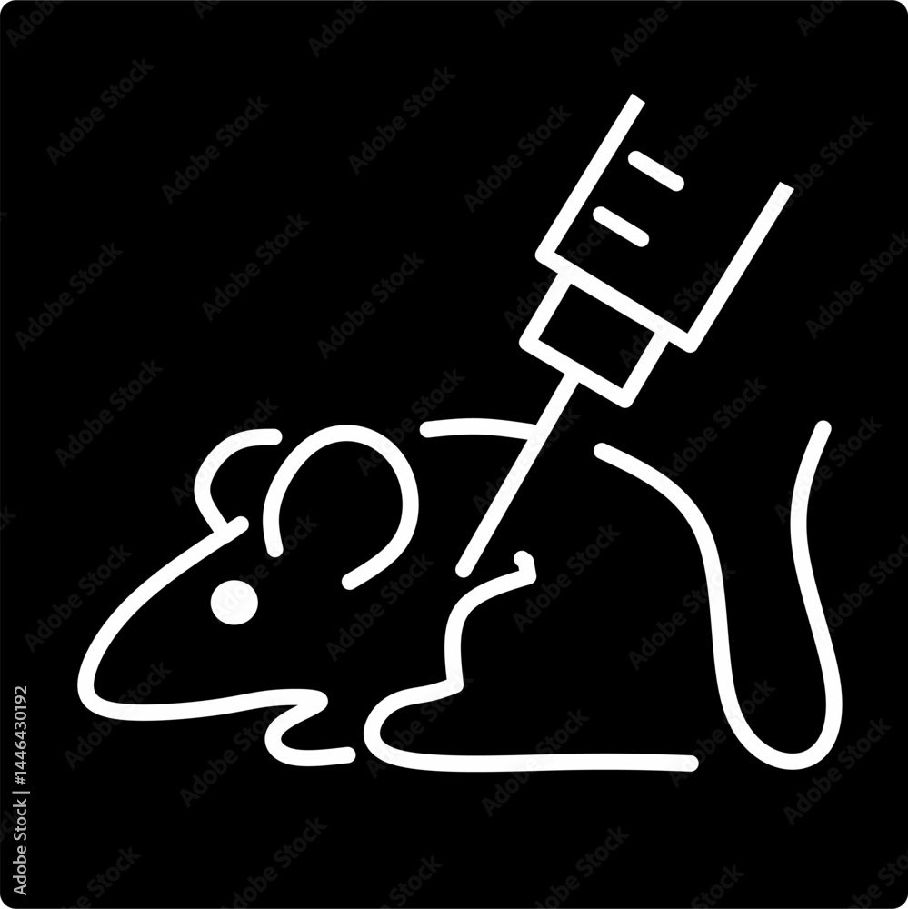 Guinea pig ( Laboratory animals) lab rat icon with black background ...