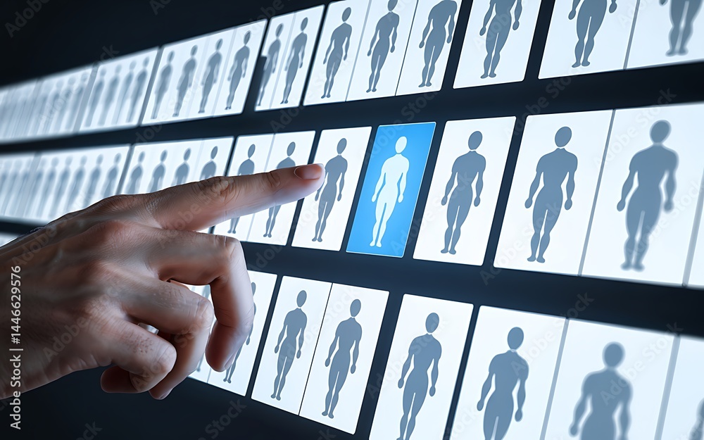 Human Resource Selection Process Finger Tapping Human Silhouette ...