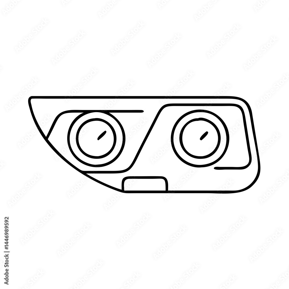 Vector de Stock headlights icon, headlights line art - simple line art ...
