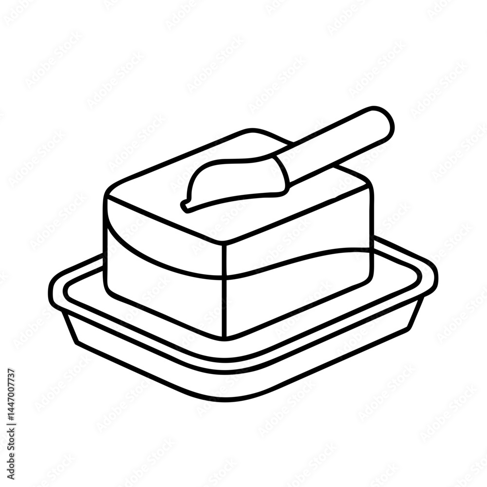 butter icon, butter line art - simple line art of butter, perfect for ...