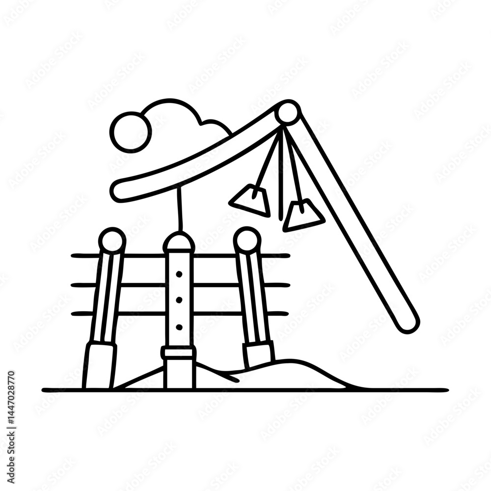 playground icon, playground line art - simple line art of playground ...