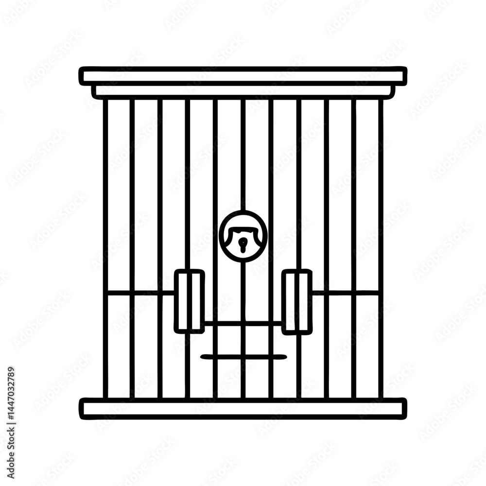 prison icon, prison line art - simple line art of prison, perfect for ...