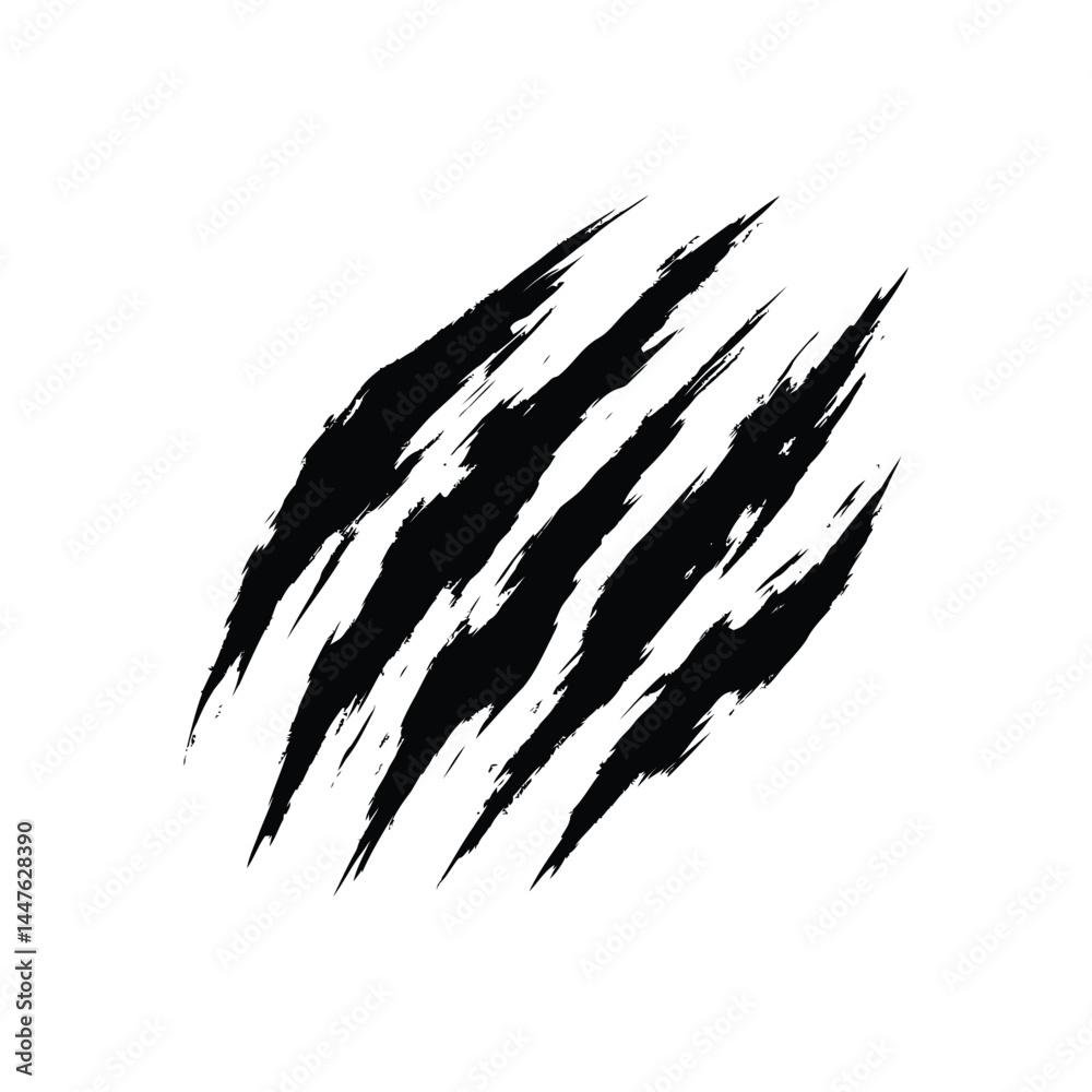 Aggressive claw marks tearing through the space with a retro scratch ...