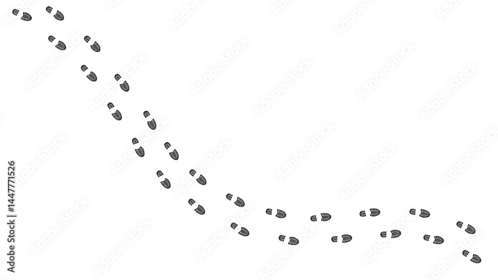 Human footprints on transparent background. Human traces, track, shoe ...