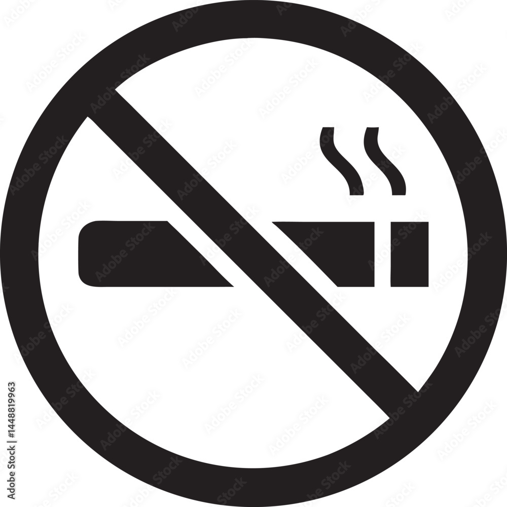 No Smoking Sign: A bold, graphic representation of a "no smoking" sign ...