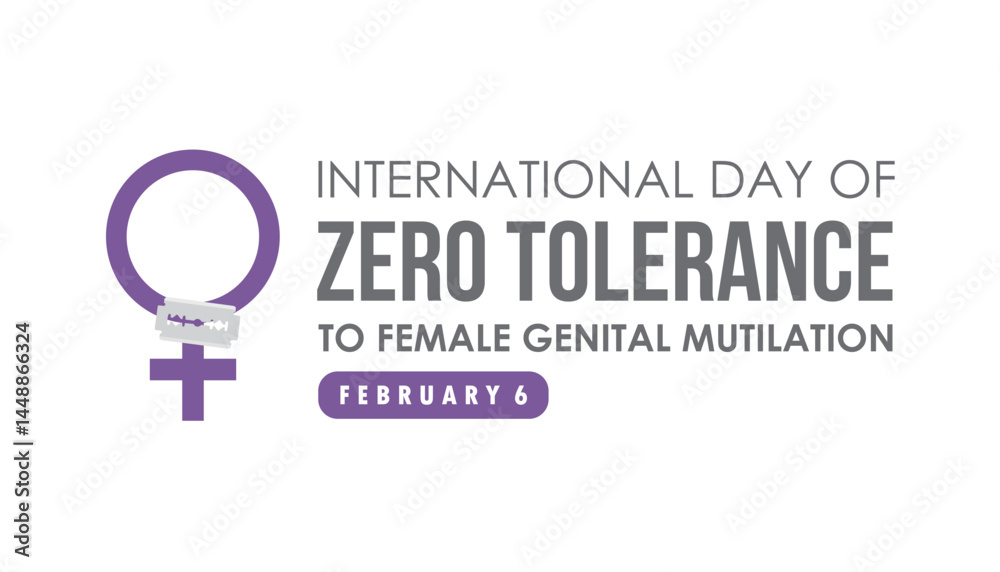international day of zero tolerance to female genital mutilation vector ...