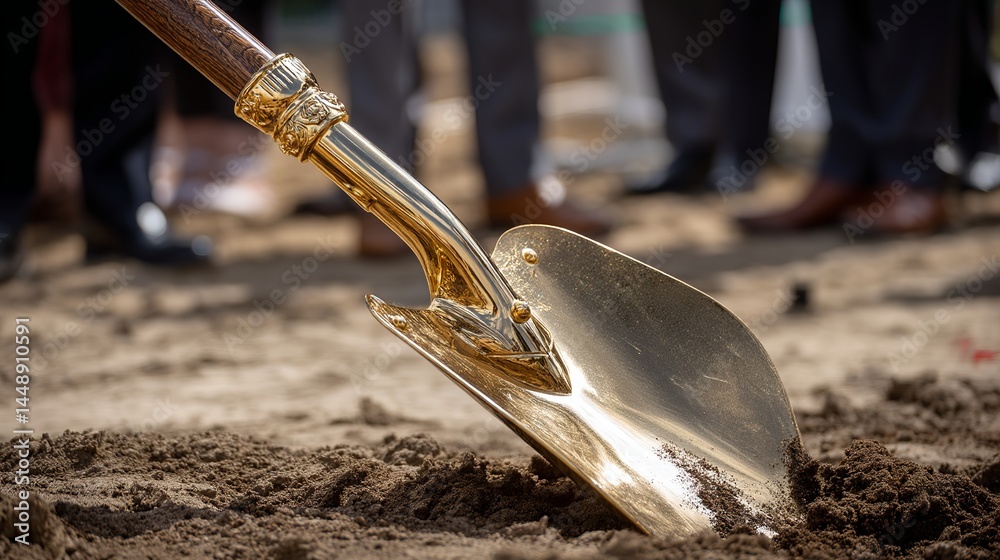 Elegant Golden Shovel Groundbreaking Ceremony Event Luxury Real Estate ...