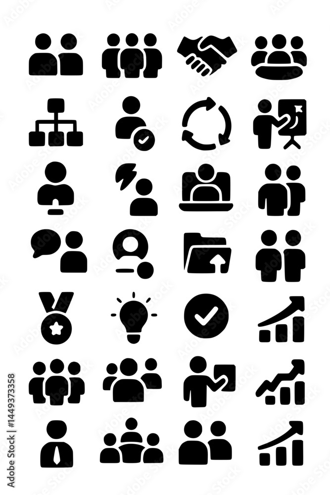 Vector de Stock Teamwork and Growth Icons.teamwork, growth, handshake ...