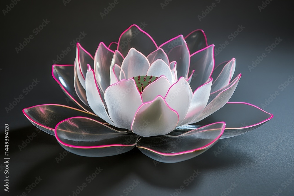 Translucent lotus flower design with pink highlights. Stock Photo ...