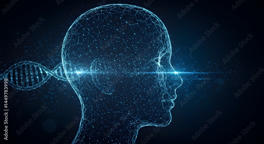 AI, Artificial Intelligence, Human Mind, DNA, Digital Brain Exploring ...