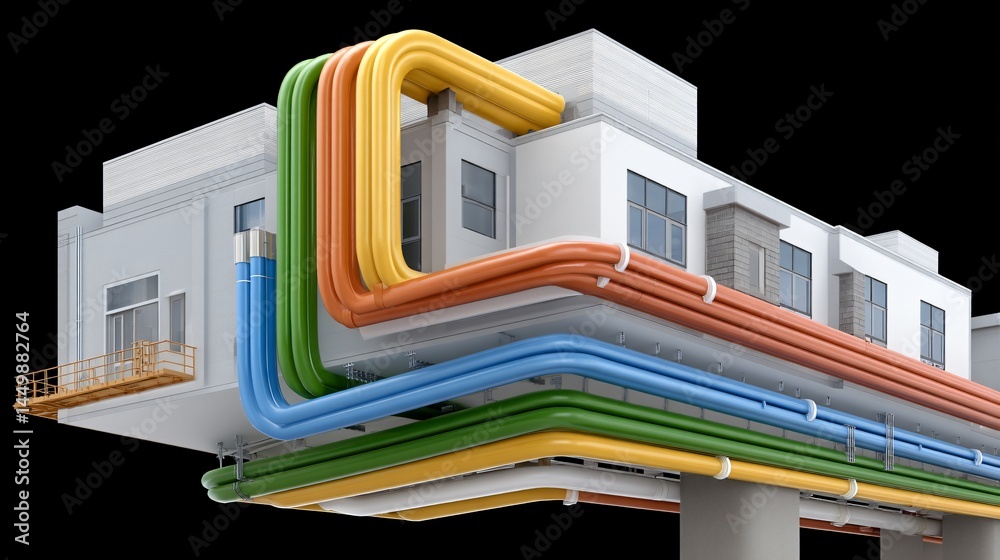 Stack of telecom engineering plans with conduit routing maps and ...