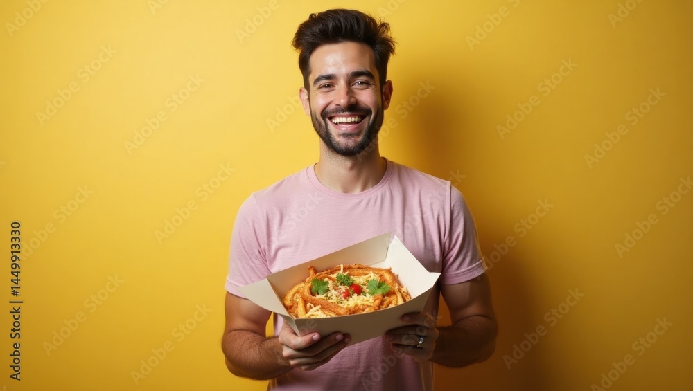 Mexican Street Food. Joyful Street Food. Male man model isolated ...
