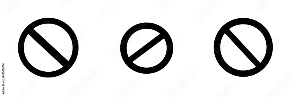 Graphic symbols representing prohibited actions in a contemporary ...