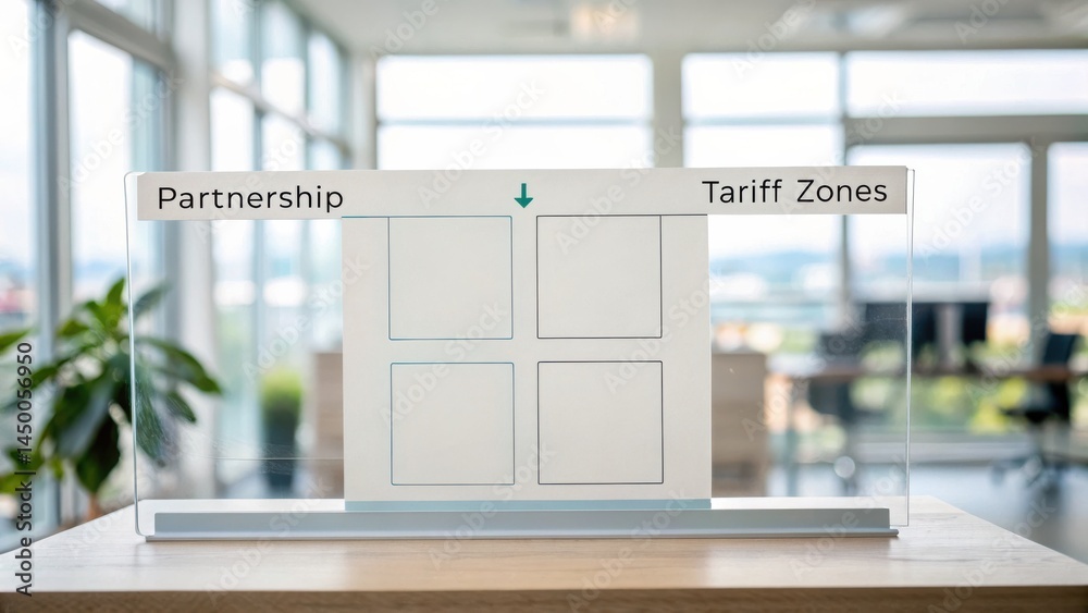 Tariffs and partnership strengthen trade agreements concept. Clear ...