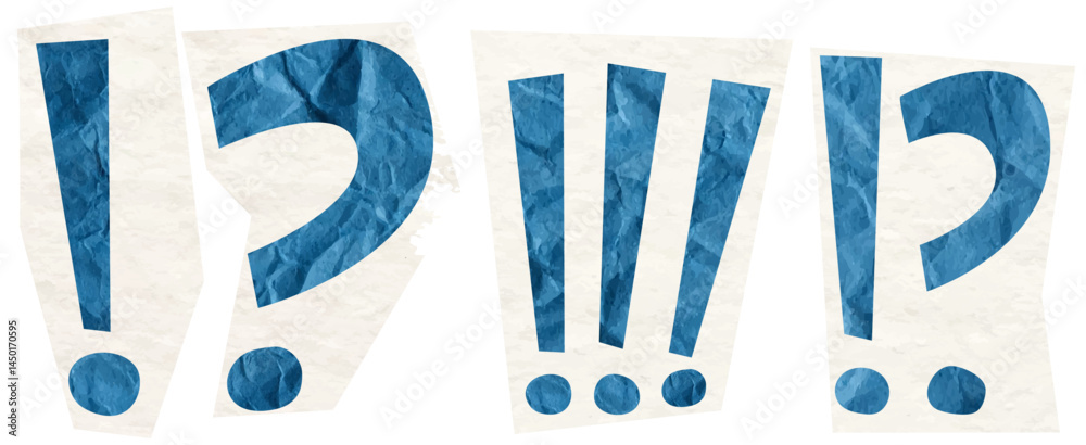 exclamation mark and question mark set. Exclamation mark paper texture ...