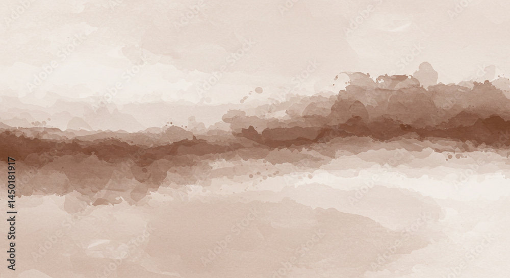 Brown milk chocolate coffee beige nude white watercolor water. Abstract ...