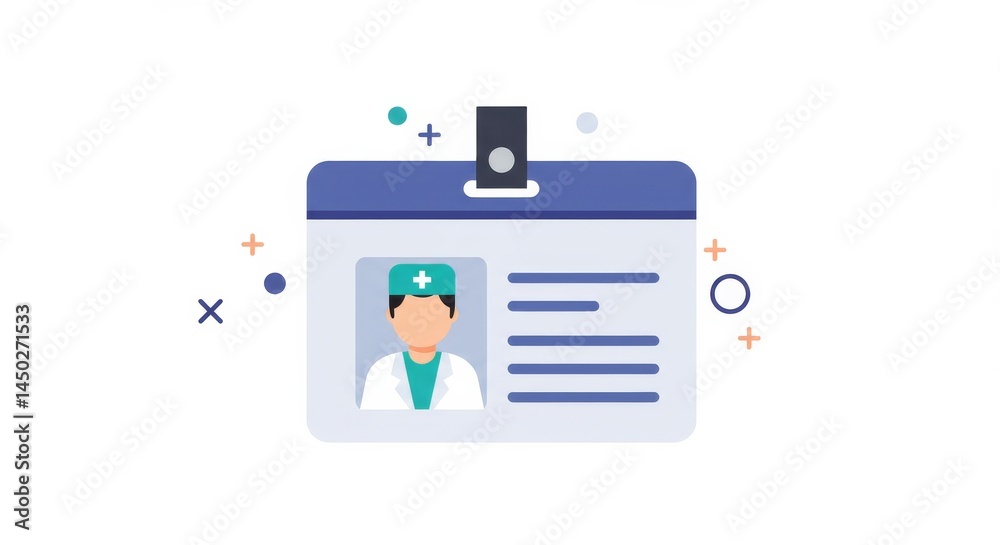 Doctor Identification Card Depicting Professional Healthcare ...
