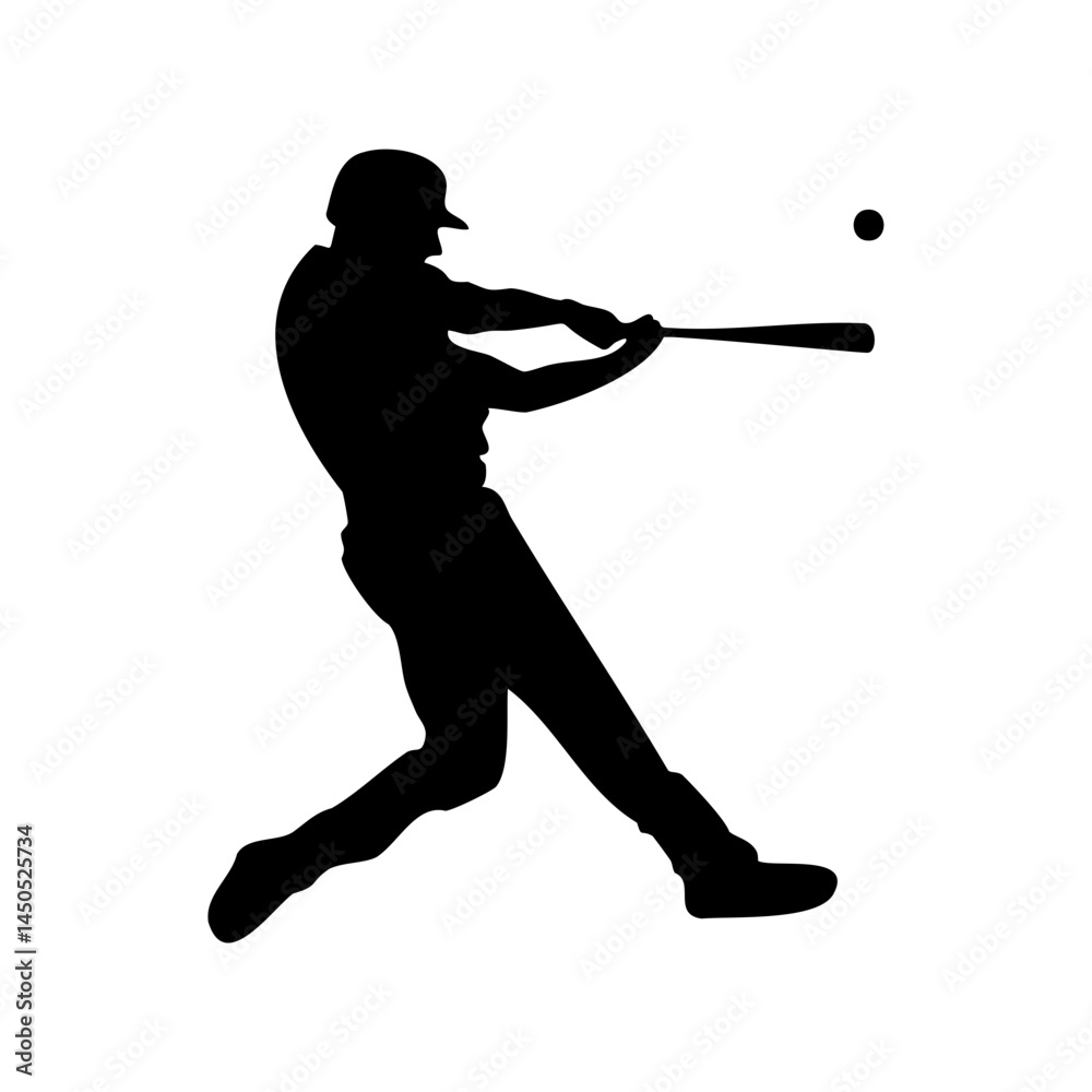Baseball Player Hitting Ball Svg, Silhouette Bat League Svg, Home Run ...
