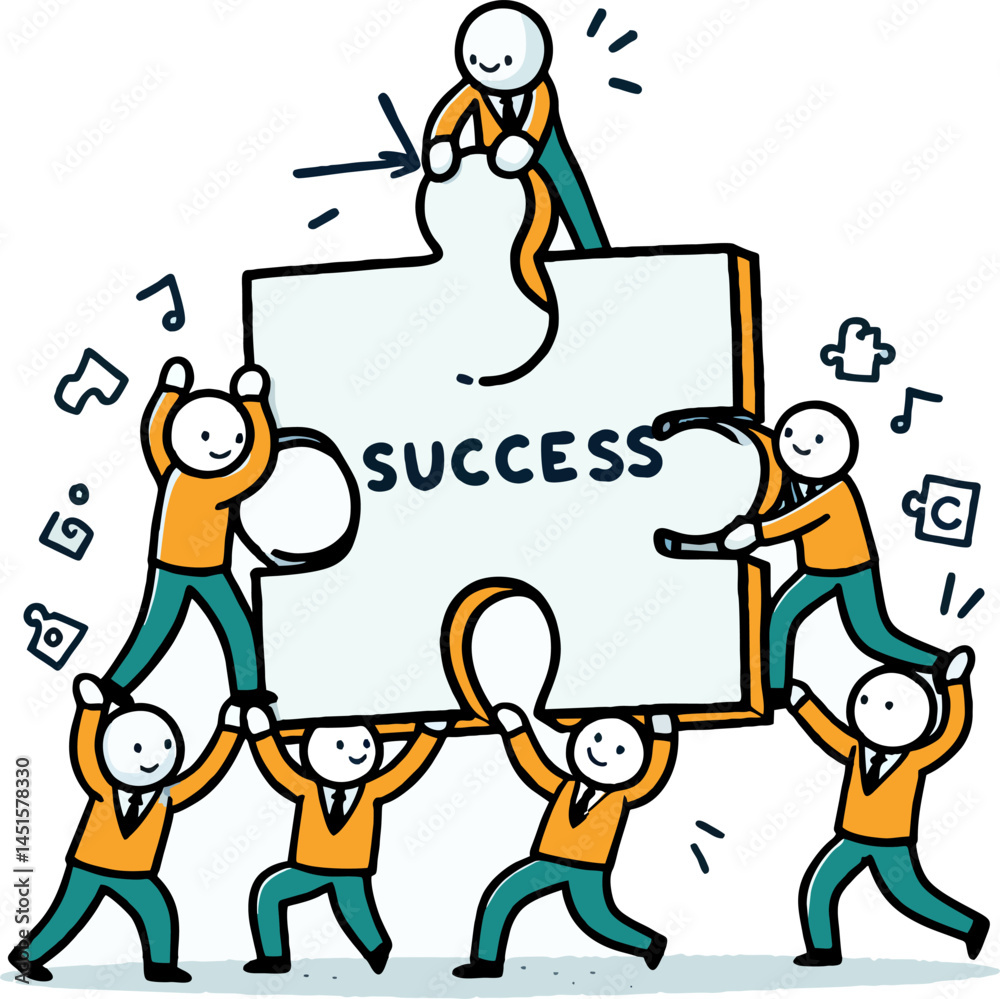Vector de Stock Vector cartoon stick figure drawing of a group of stick ...