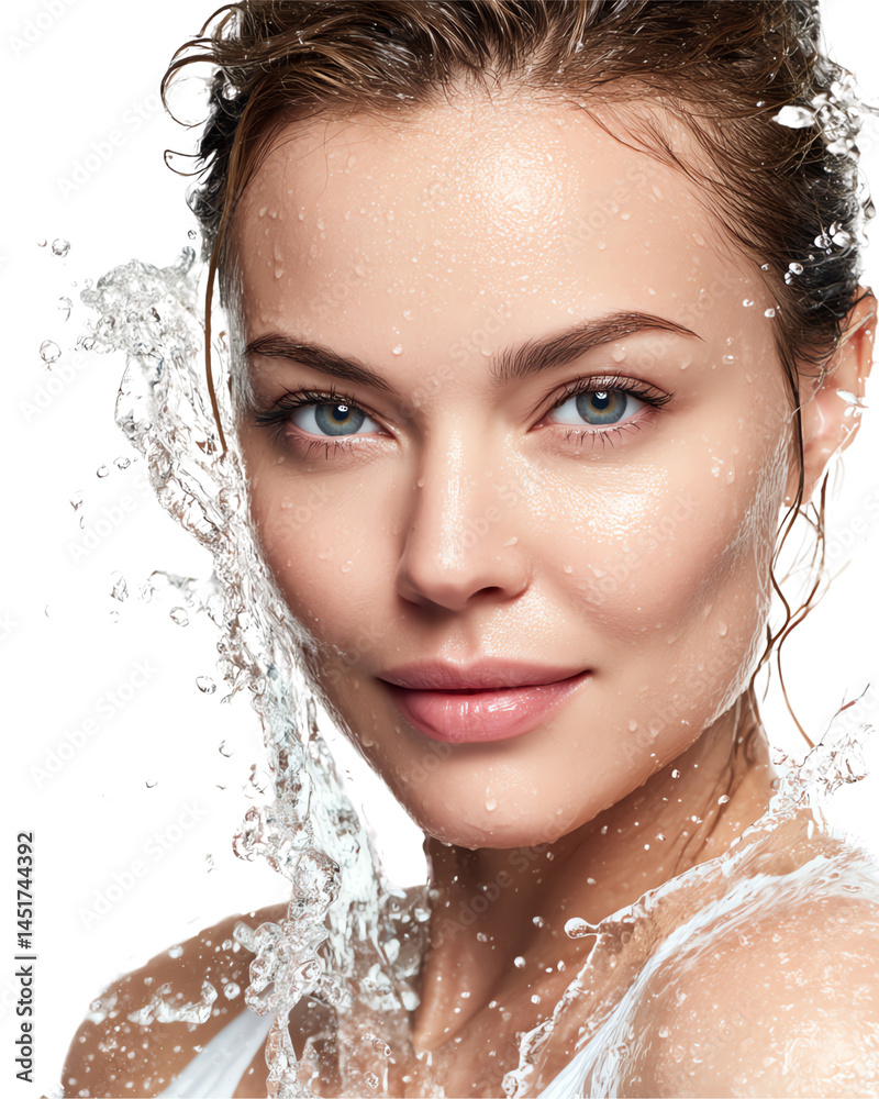 Isolated Transparent Skincare Glow, Refreshing Face Splash for Skincare ...