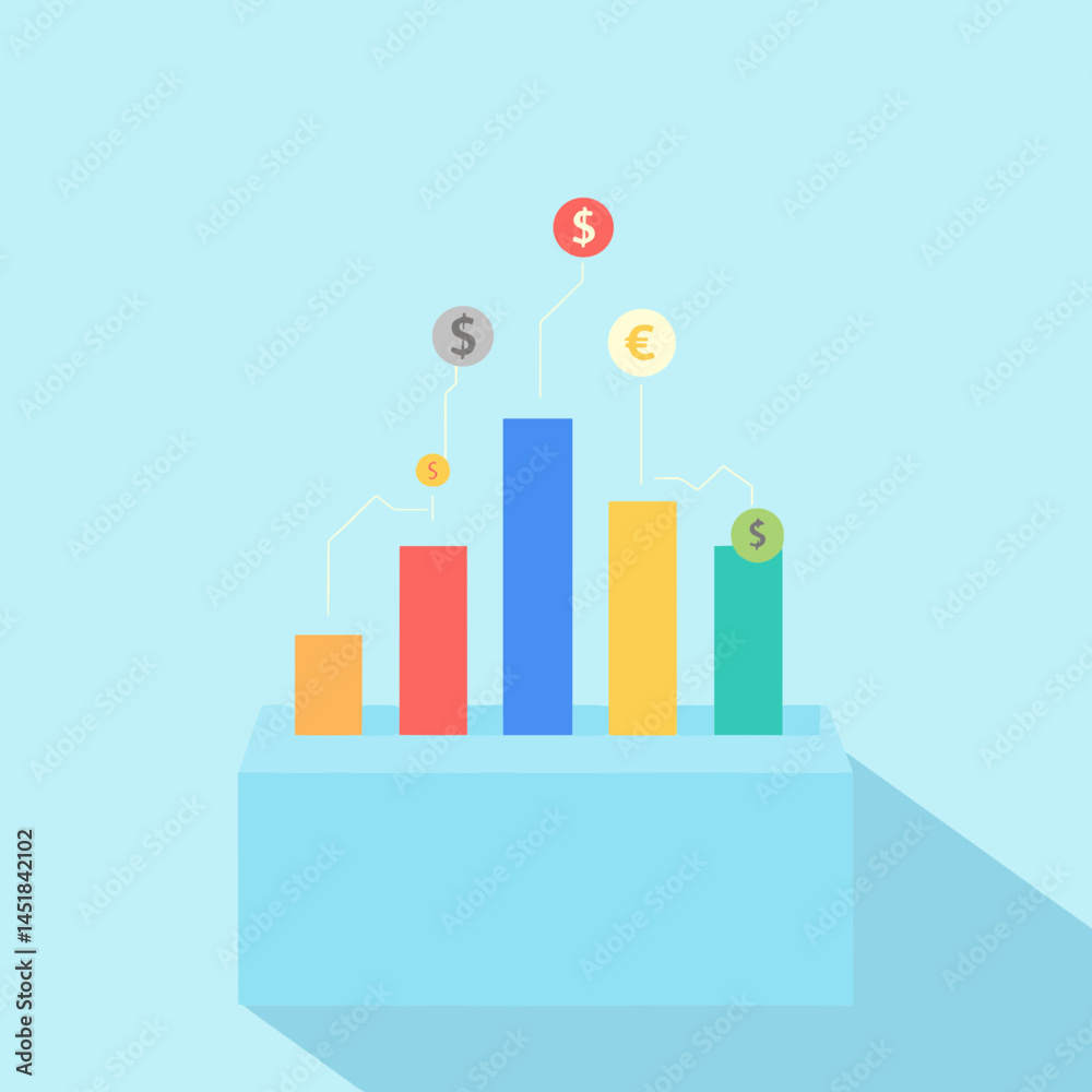 Stock-Vektorgrafik „Growth Chart: A vibrant illustration featuring a ...