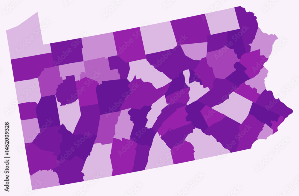 Stock-Vektorgrafik „Map of Pennsylvania with counties. Just a simple ...