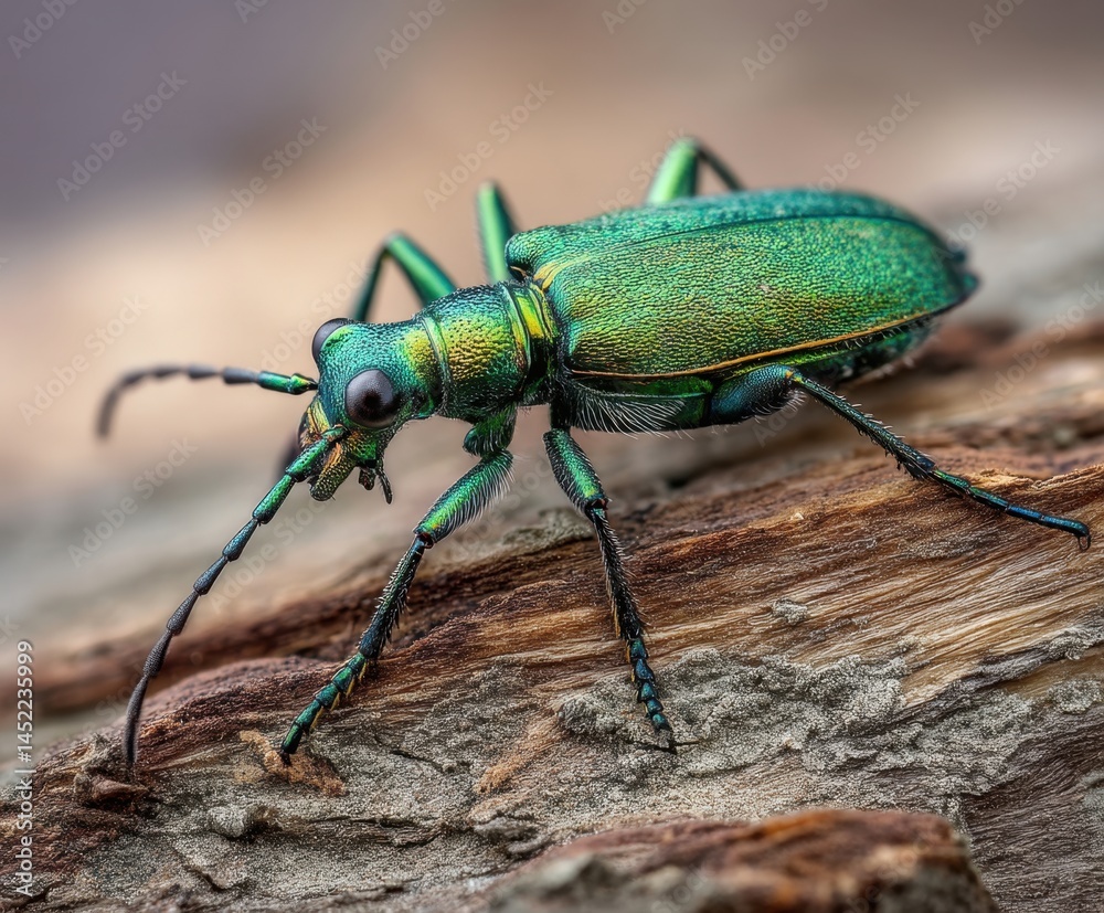 Musk beetle, Aromia moschata, a Eurasian species of longhorn beetle on ...