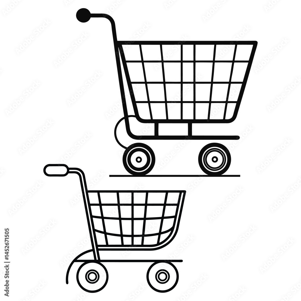 Shopping Mall Basket Icon – Retail and E-Commerce Symbol for Consumer ...