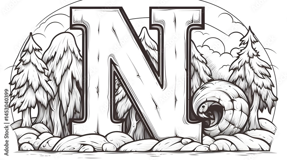 Educational Coloring Page with Monsters Alphabet for Kids Learning ...