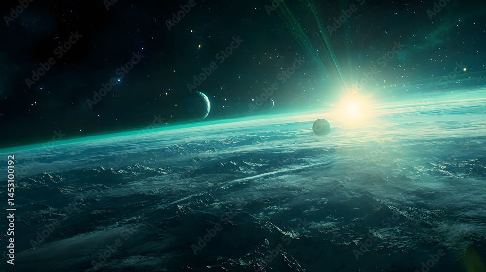 Solar System with Aurora Borealis: The solar system as viewed from ...