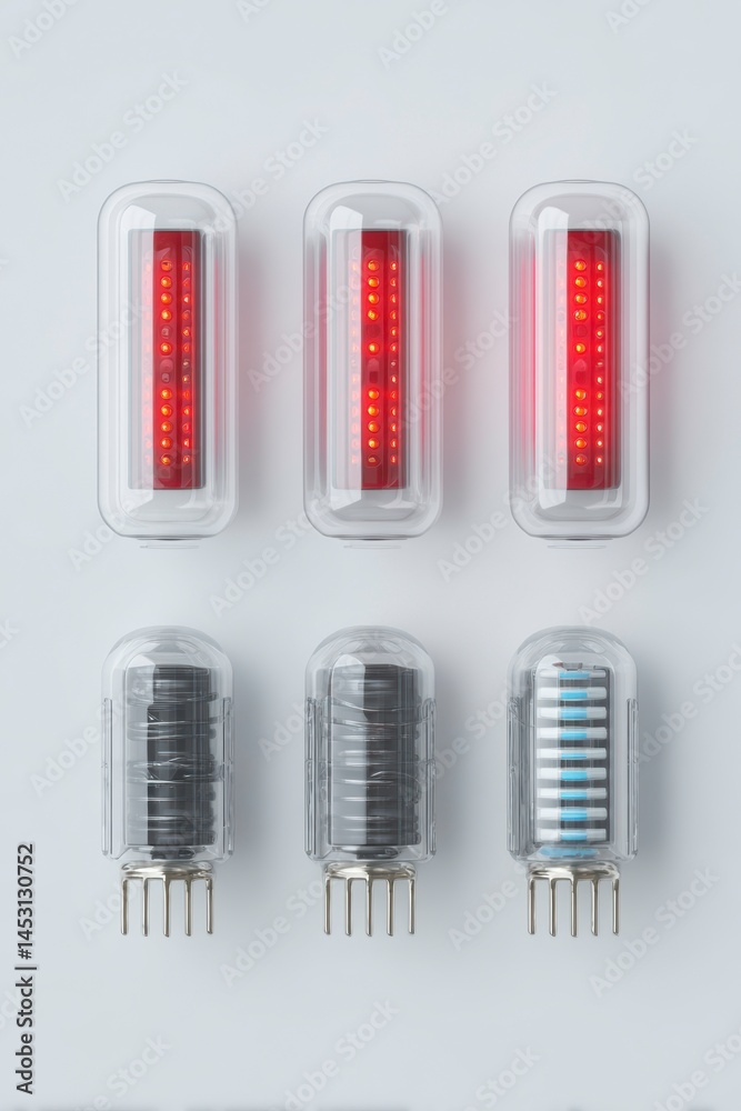 Collection of Vintage Style Glass Vacuum Tubes with Illuminated ...