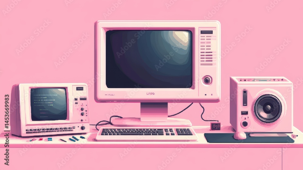 Retro old computer user interface,Pink Y2K computer window page and ...