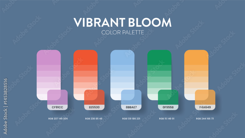 Color palette guide in Vibrant bloom colour theme collections. Color ...