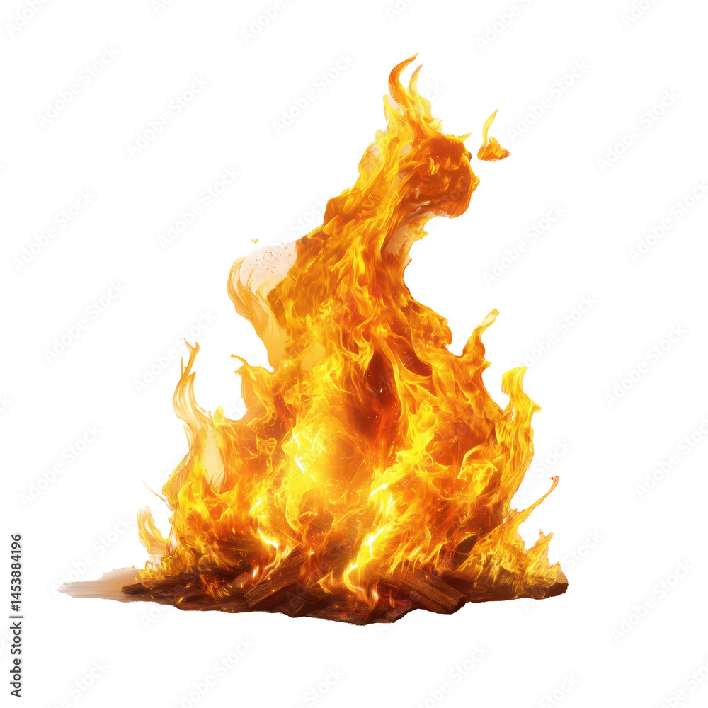 Intense Fire Flames Capturing the Essence of Heat and Power , isolated ...