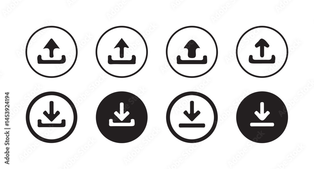 Download icon set. download icon Collection. download sign and symbol ...