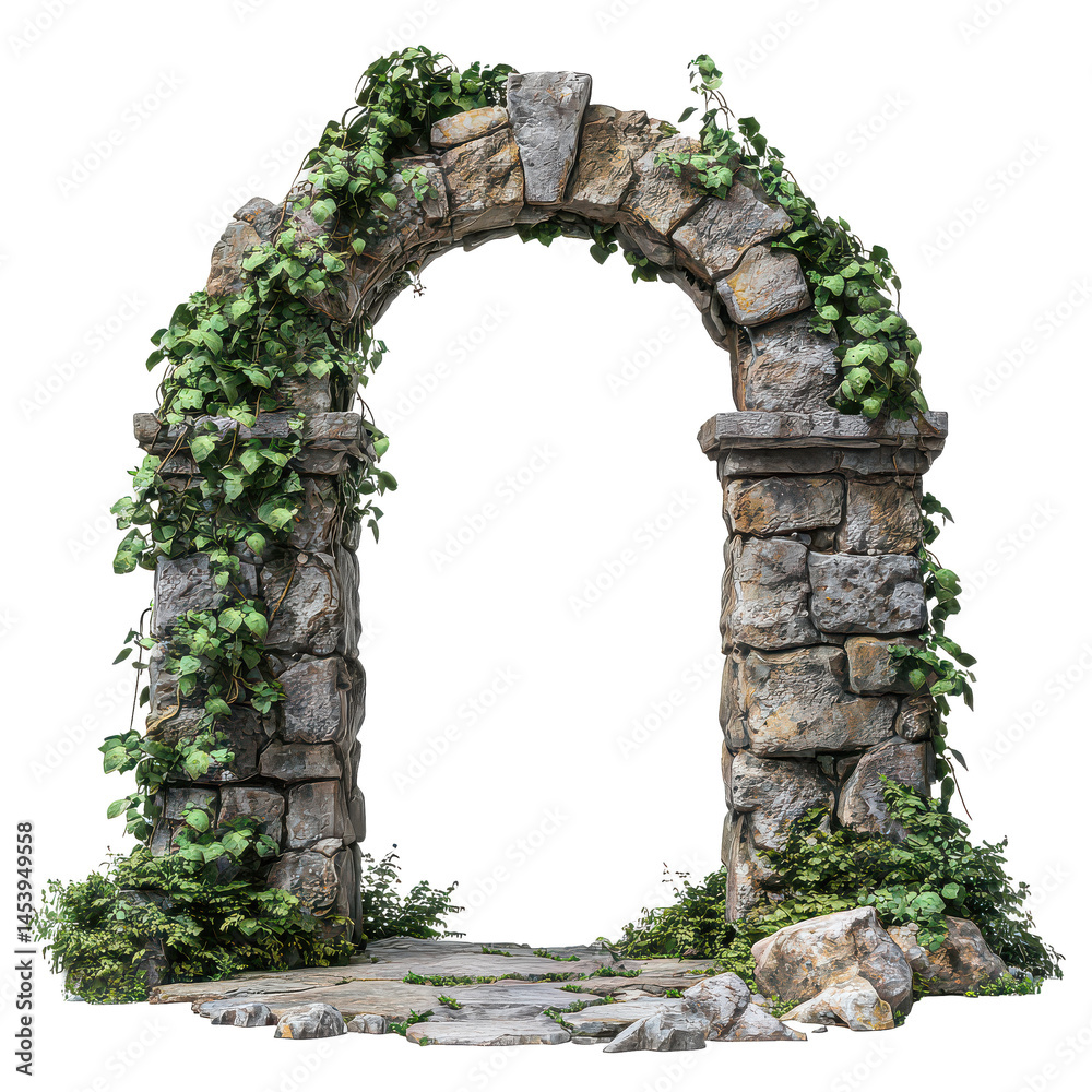 Ancient stone archway overgrown with moss png historical stone arch png ...
