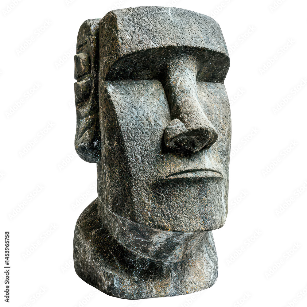 Easter Island Moai statue isolated on white png ancient stone head png ...