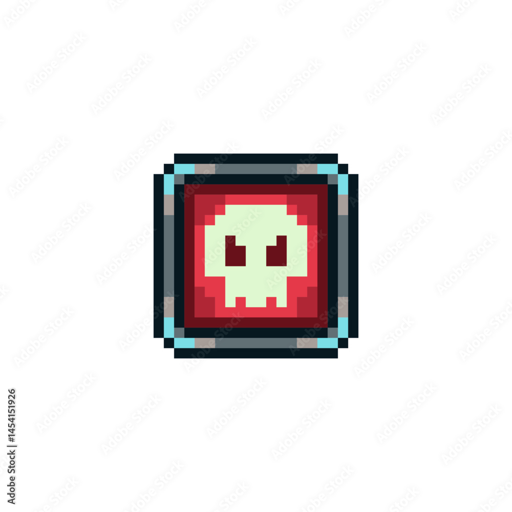 Skull dangerous toxic chemicals symbol pixel art icon. Warning sign ...