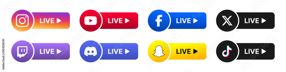 Live stream banner for Instagram, YouTube, Telegram, Twitter, TikTok ...
