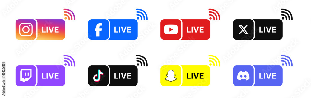 Live stream banner for Instagram, YouTube, Telegram, Twitter, TikTok ...