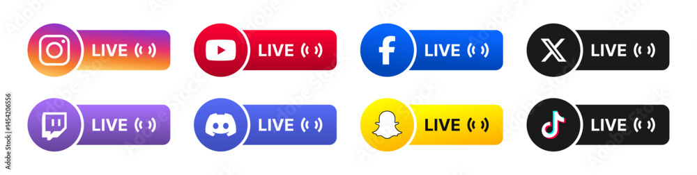 Live stream banner for Instagram, YouTube, Telegram, Twitter, TikTok ...