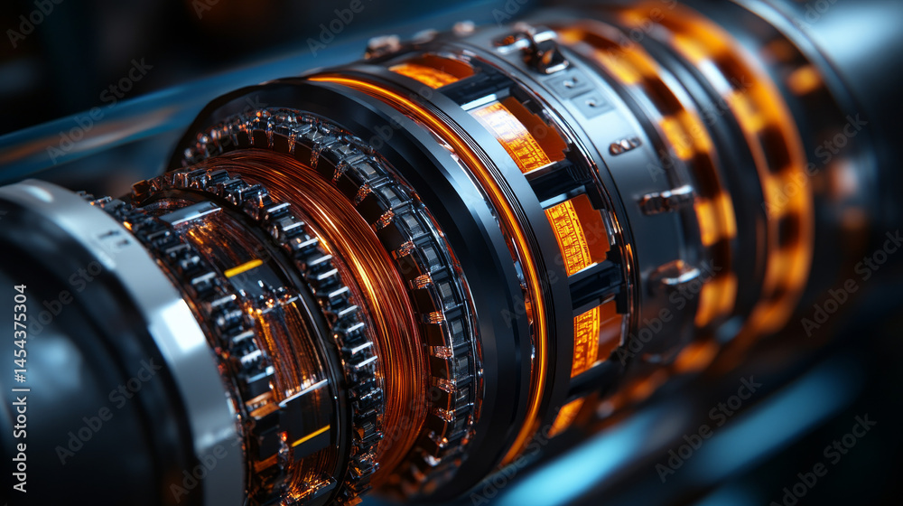 Cross-section of a high-voltage cable shown in high detail, ideal for ...