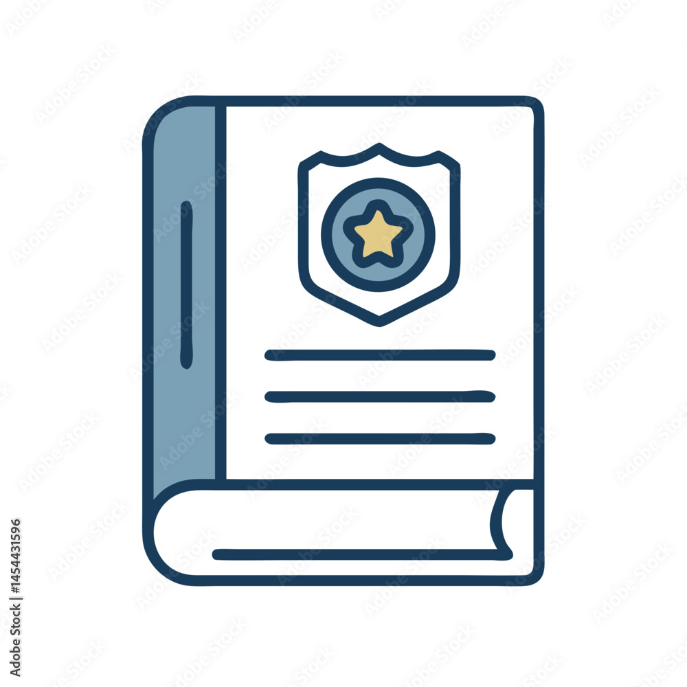 Law Enforcement Manual Icon Representing Police Guidelines and ...