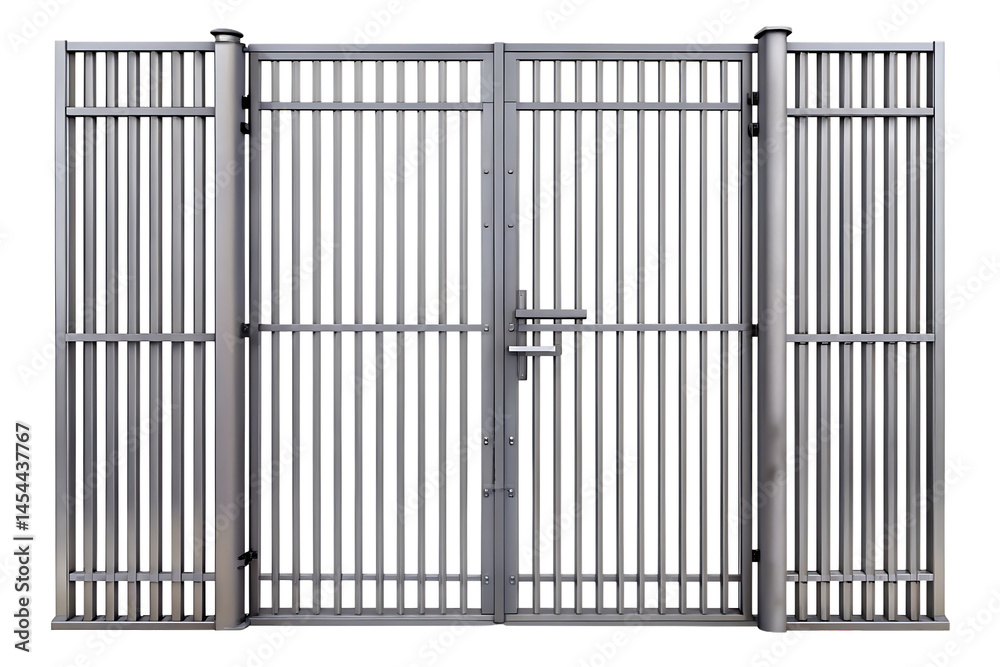 metal prison gate isolated on white background PNG,AI GENERATED Stock ...