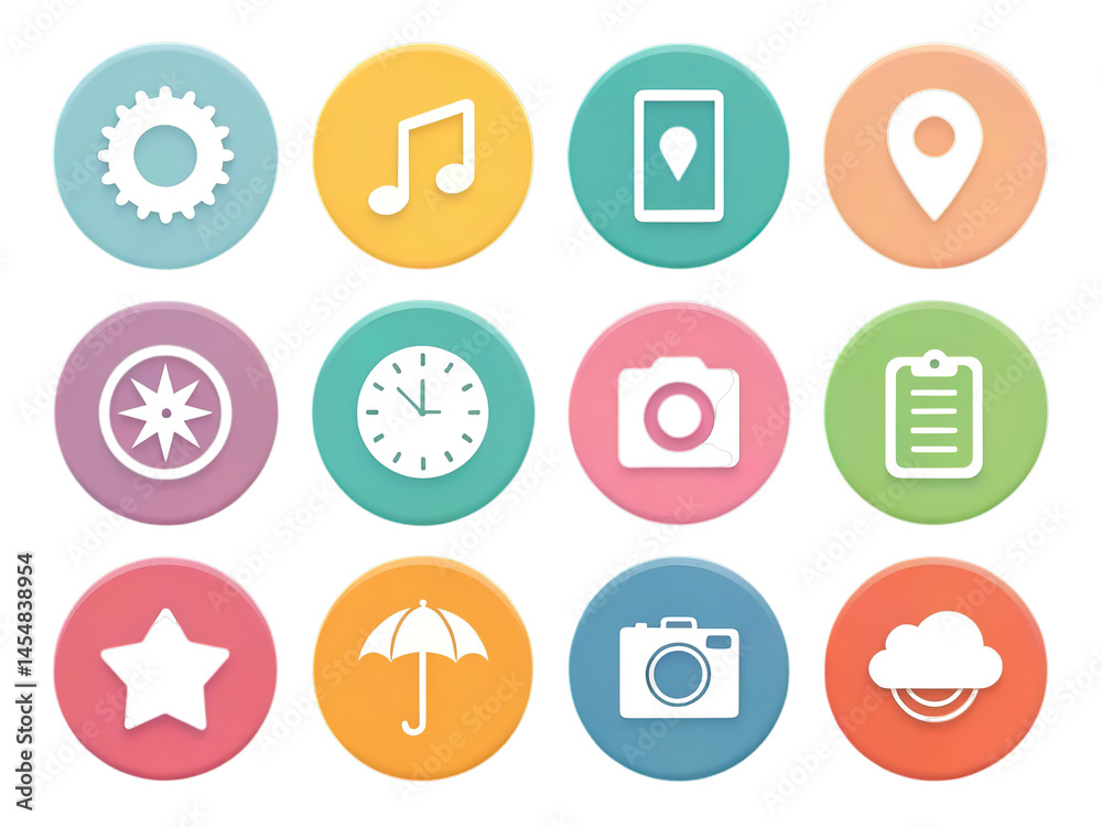 Ilustración de Stock Transparent - background, flat - style set of ...