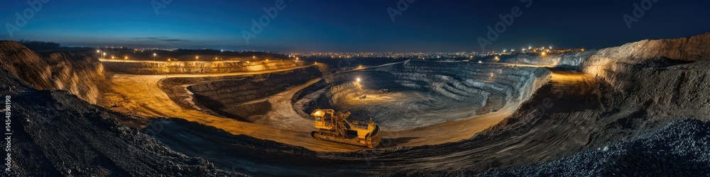 Illuminated Open Pit Mining: Night View of Krivoy Rog's Largest Coal ...